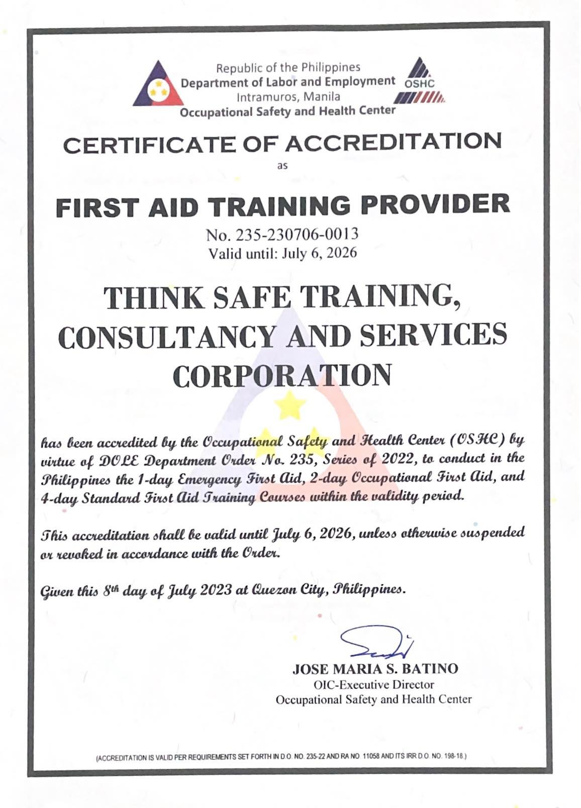 About - THINK SAFE TRAINING